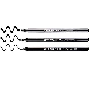 edding 1255 Calligraphy Pen Pack of 3 - Black