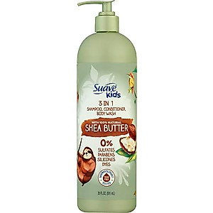 Suave Kids 3 in 1 Shampoo, Conditioner, Body Wash With Shea Butter for Moisture Soap That's Tear-Free 20 oz