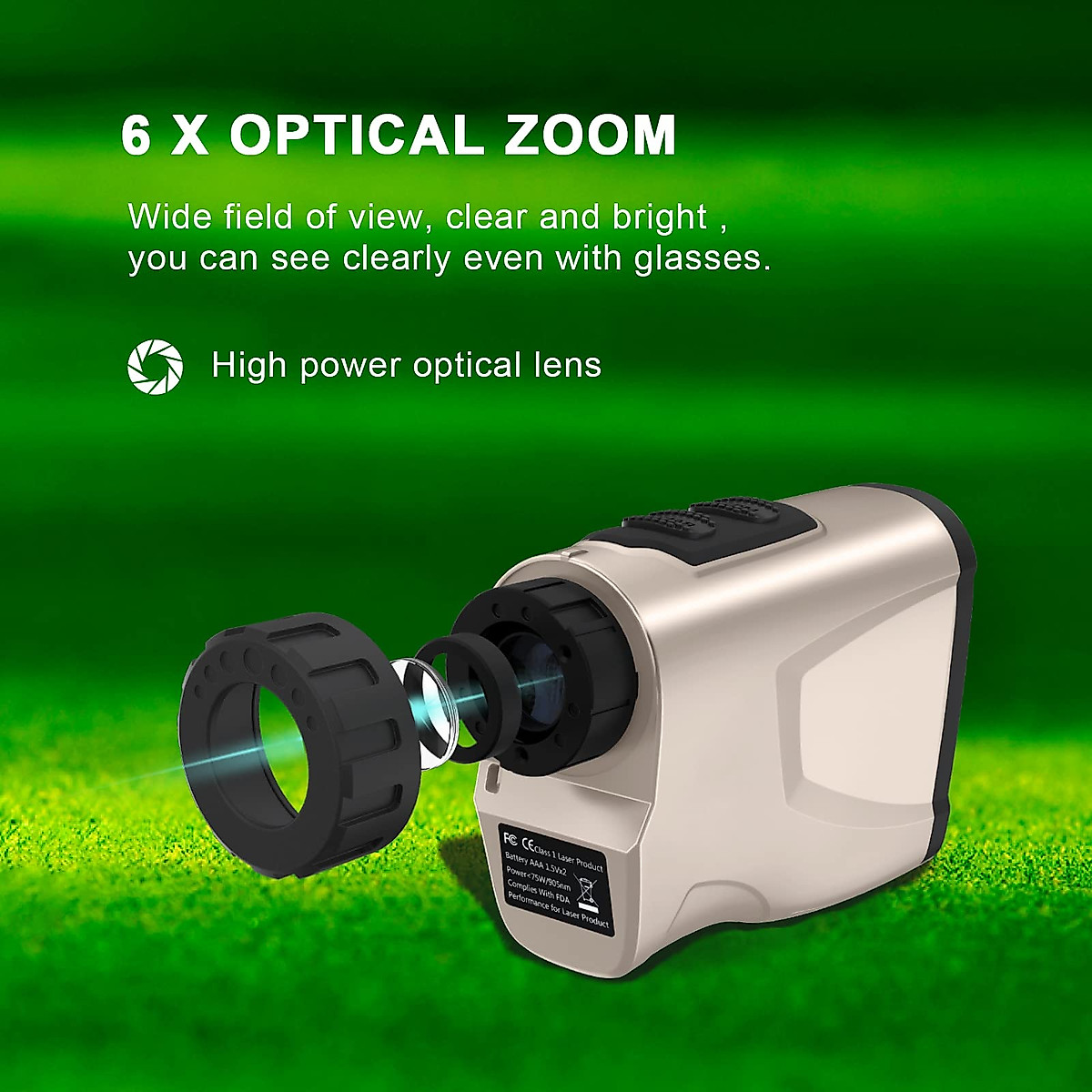 Golf Rangefinder,Wellray Laser Golf Rangefinder with Slope,650 Yards Rang Finder Devices with 6X Magnification & Flag Pole Locking Vibration Function, Range Finder for Golfing & Hunting,3 Modes