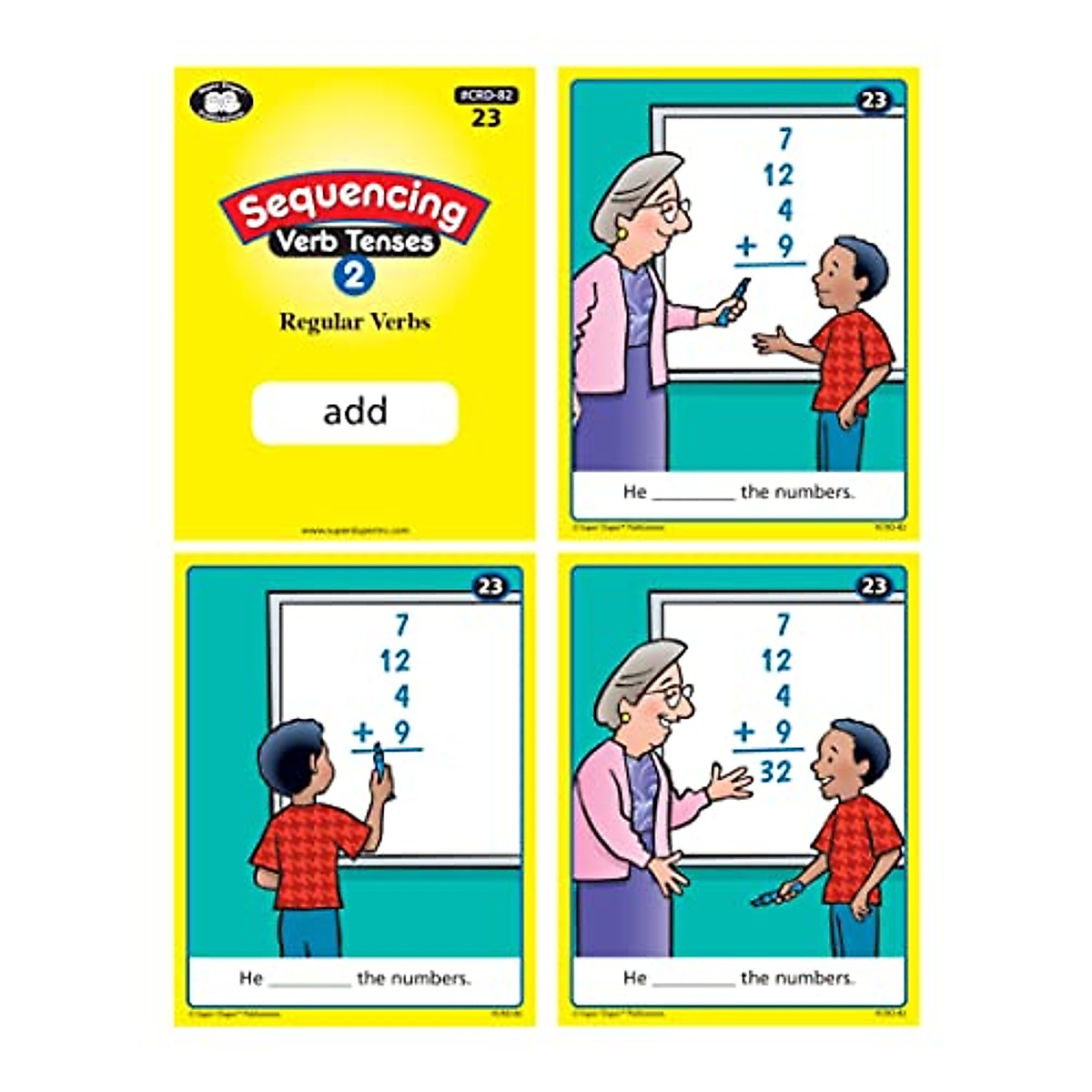 Super Duper Publications | Sequencing Regular and Irregular Verb Tenses Set 2 Fun Deck | Communication and Early Reader Skills Flash Cards | Educational Learning Materials for Children