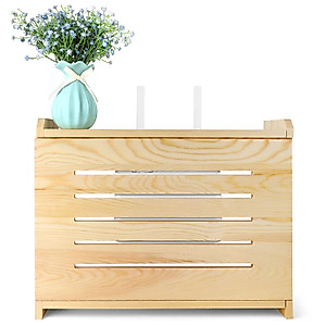 BEARUT Wooden Router Shelf Wall Mount WiFi Router Storage Box Modem Cable Router Cover Organized Power Strip Cable Management Hider Rack Need Assembly 14.9 * 9.8 * 5.4 in (L* H * W)