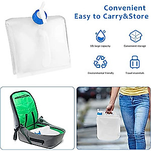 OMYOPY 2 Pack Collapsible Camping Water Container Carrier with Spigot, 5.3 Gallon Portable Foldable Water Storage Cube Jug Canteen Tank for Outdoor Sports Camping Hiking Emergency