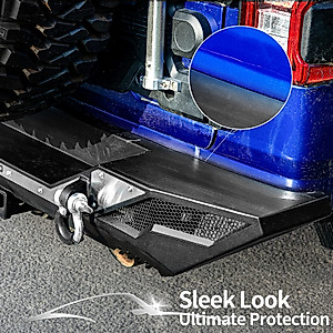 OEDRO Front & Rear Bumpers w/Tire Carrier Compatible for 2018-2025 Jeep Wrangler JL & Unlimited JLU (2/4 Doors), Full Width Back Bumper w/ 4 x LED Lights & Hitch Receiver & D-Rings & Reflective Armor