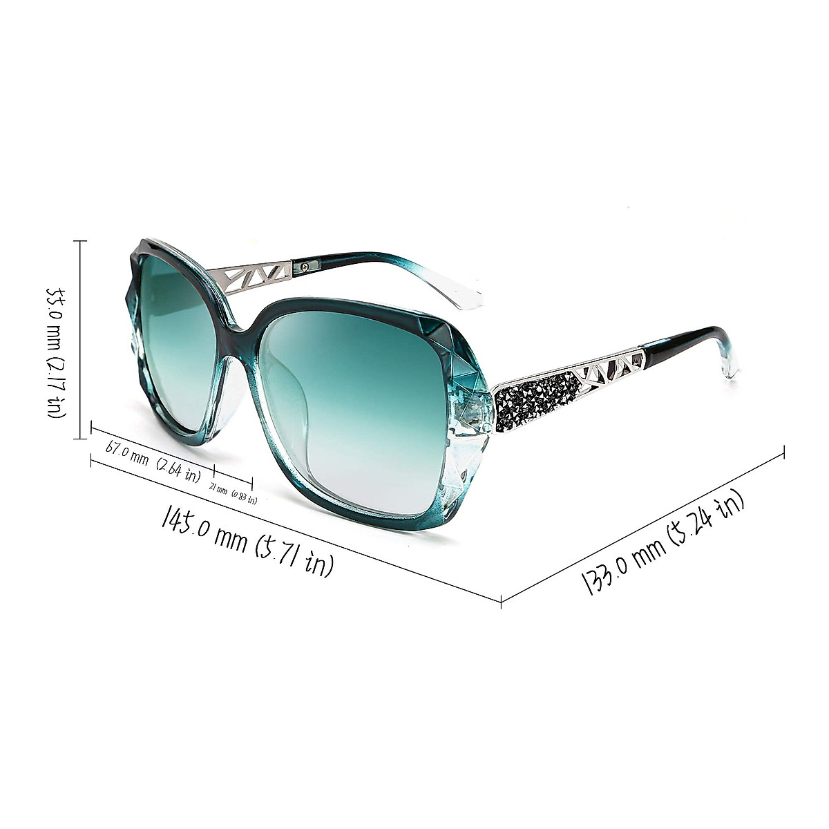 FEISEDY Classic Polarized Women Sunglasses Sparkling Composite Frame B2289