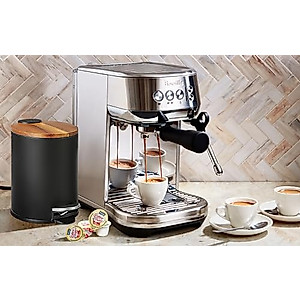 SunnyPoint Extra Small Trash Can (3 Liter /0.8Gallon) with Plastic Inner Bucket; Bathroom, Office,Kitchen and Bedroom Step On and Slow Close (BLK); Inner Bucket Size: 6.1" D X 7.2" H