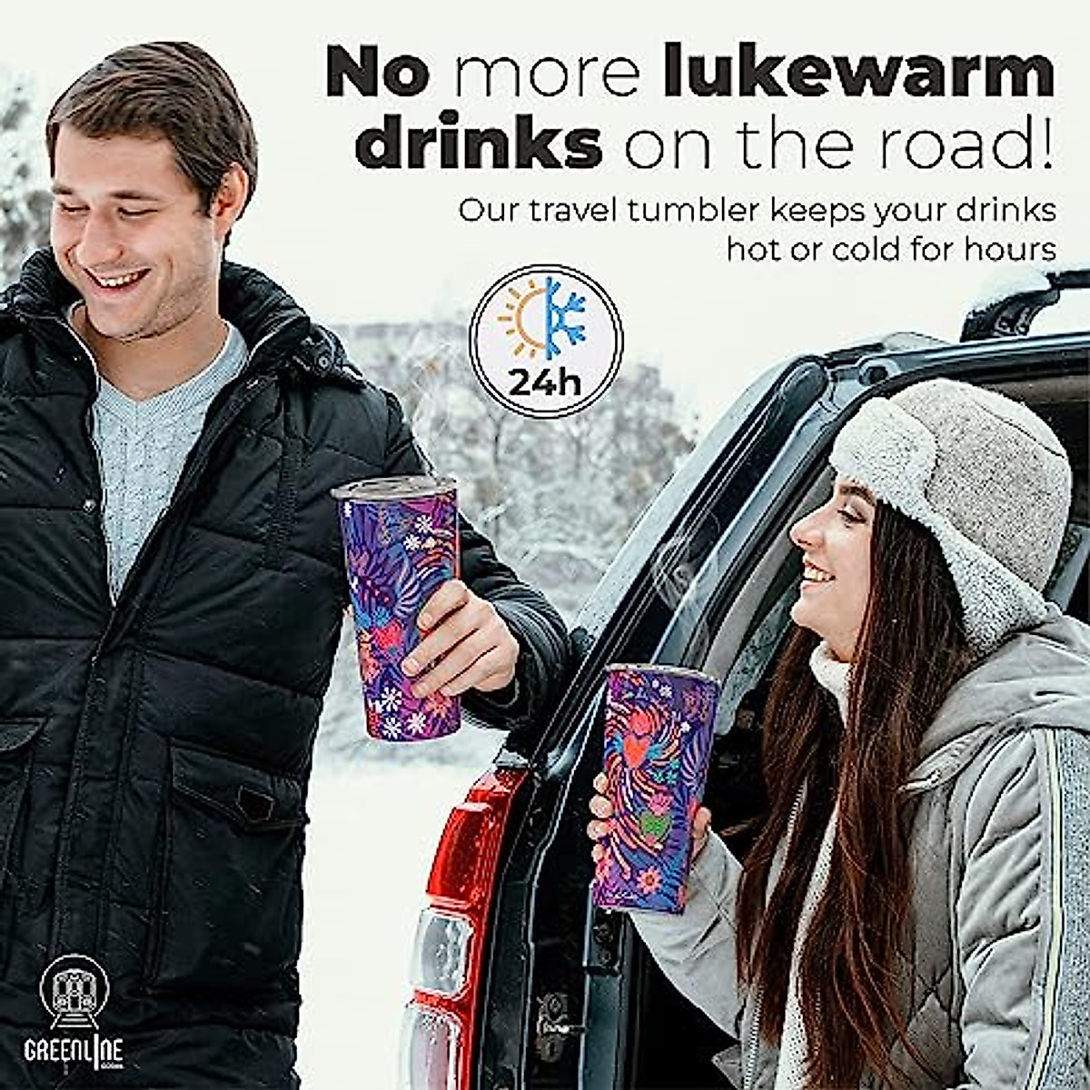 Greenline Goods Frida Kahlo Viva La Vida Insulated Travel Tumbler – 20 oz Triple Insulated Stainless Steel Coffee Tumbler with Lid, Dishwasher Safe, Non-Slip Silicone Base, Double Wall, Vacuum Sealed