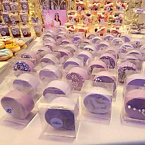 ROSPAKTEK 50Pcs 2.17x2.17x1.38 Inch Single Chocolate Covered Ore Boxes Macaron Boxes Brownie Boxes Treat Boxes Candy Boxes Small Gift Boxes for wedding Bridal Shower Birthday Party Favors