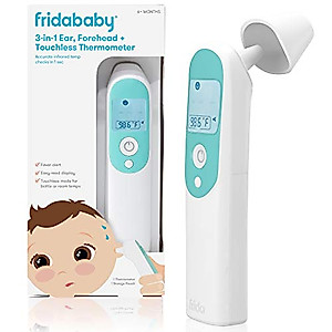 Frida Baby Infrared Thermometer 3-in-1 Ear, Forehead + Touchless for Babies, Toddlers, Adults, and Bottle Temperatures,Digital