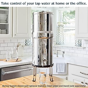Big Berkey Gravity-Fed Water Filter System 2.25 Gallon with 2 Black Berkey Elements, 2 Berkey PF-2 Fluoride and Arsenic Reduction Elements