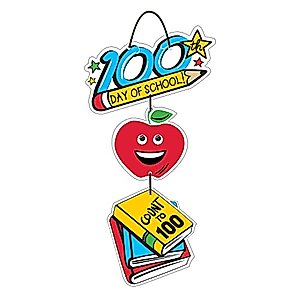 Amscan 100th Day of School Hanging Sign, 19" x 9", Multicolor