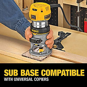 DEWALT Router Fixed/Plunge Base Kit, Variable Speed, 1.25-HP Max Torque (DWP611PK)