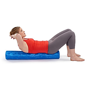 OPTP PRO-ROLLER Soft Density Foam Roller – Low Density Soft Foam Roller for Physical Therapy, Pilates Foam Roller and Yoga Foam Roll Exercises, and Muscle Recovery - Blue 36" x 6"