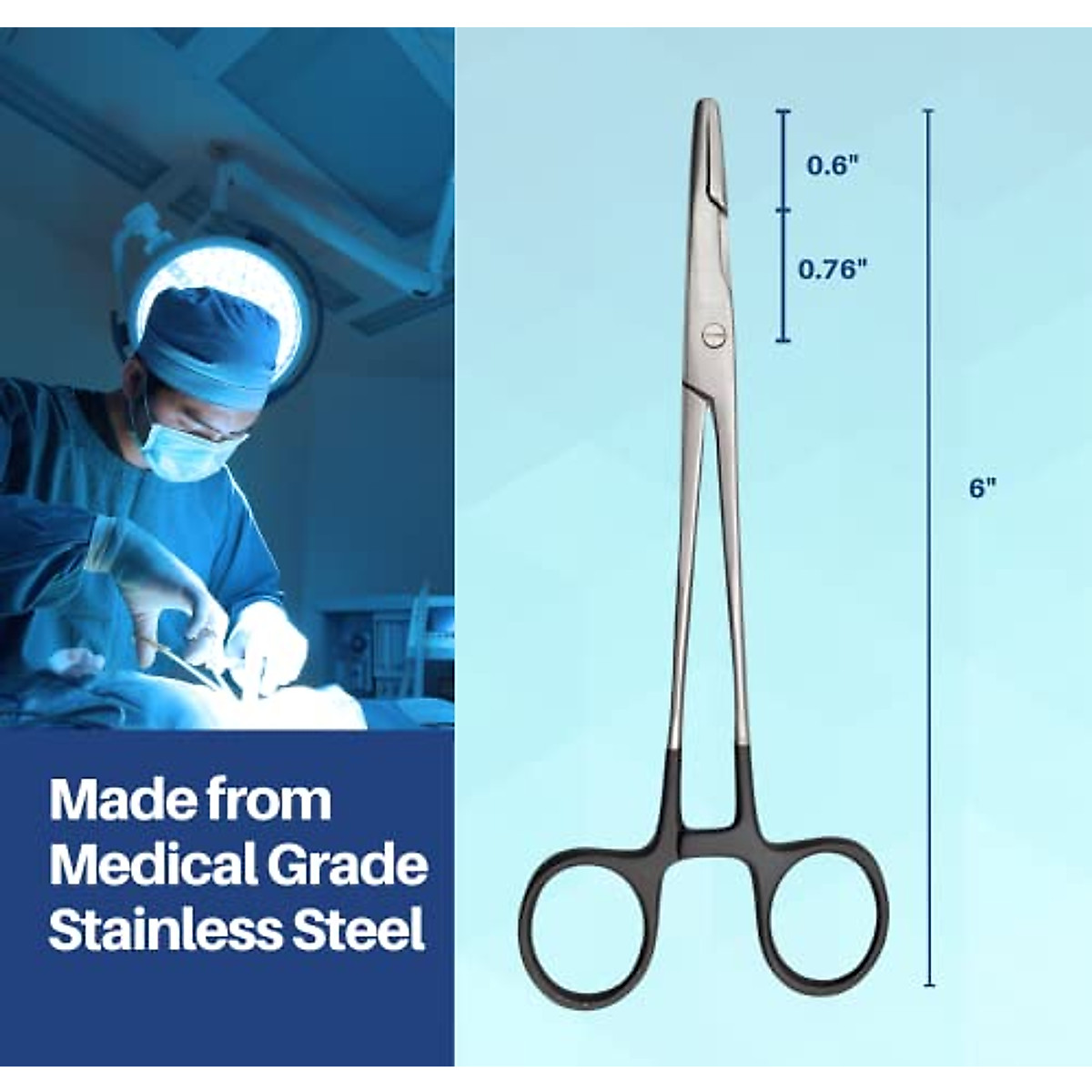 Olsen Hegar Needle Holder, Needle Driver with Scissors Cutting Edges, Scissor Clamp Forceps Fly Tying by Artman Instruments (6 Inches)