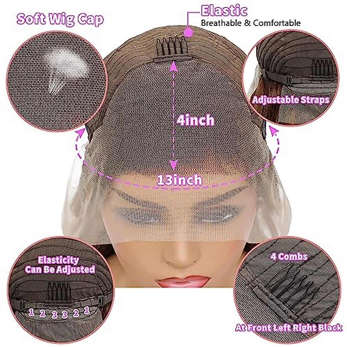 28inch Honey Blonde Lace Front Wig Human Hair 13x4 HD Transparent 4/27 Highlight Ombre Lace Front Wigs Human Hair Pre Plucked With Baby Hair 180% Density Body Wave Human Hair Wigs