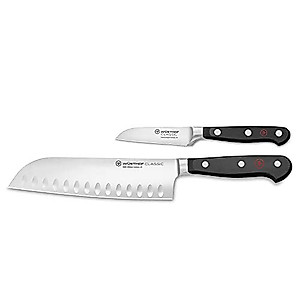 WÜSTHOF Classic 2-Piece Asian Knife Set, Black