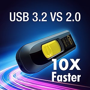 TEAMGROUP C145 64GB 5 Pack USB 3.2 Gen 1 (3.1/3.0) Read 100MB/s Flash Thumb Drive, External Data Storage Memory Stick Compatible with Computer/Laptop (Black-Green) TC145364GG21