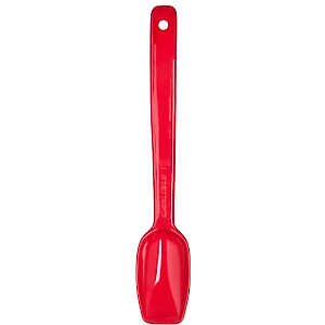 Carlisle FoodService Products Plastic Solid Spoon, 9 Inches, Red
