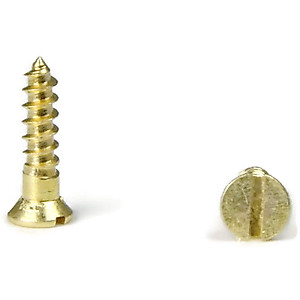 #12-11 Wood Screws - Slotted Flat Head Wood Screws - Brass #12-11 x 1-1/2" Qty 250