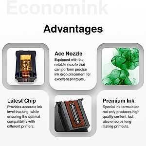 Economink Remanufactured Ink Cartridge Replacement for HP 67 67XL Black for DeskJet 2700 2725 2752 2755 2732 Plus 4100 4152 4155 4140 Envy 6000 6055 6052 Pro 6400 6452 6455 Printer (1 Pack)