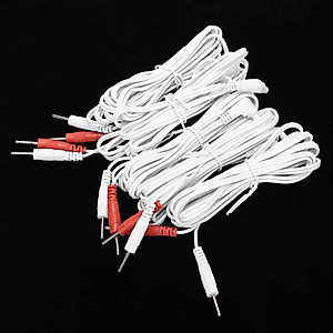 Sonew 10pcs TENS Wire Cable, 2.35mm 1.8m 2?in?1 Pin Type Electrode Lead Wires Cable for TENS Unit Physiotherapy Machine