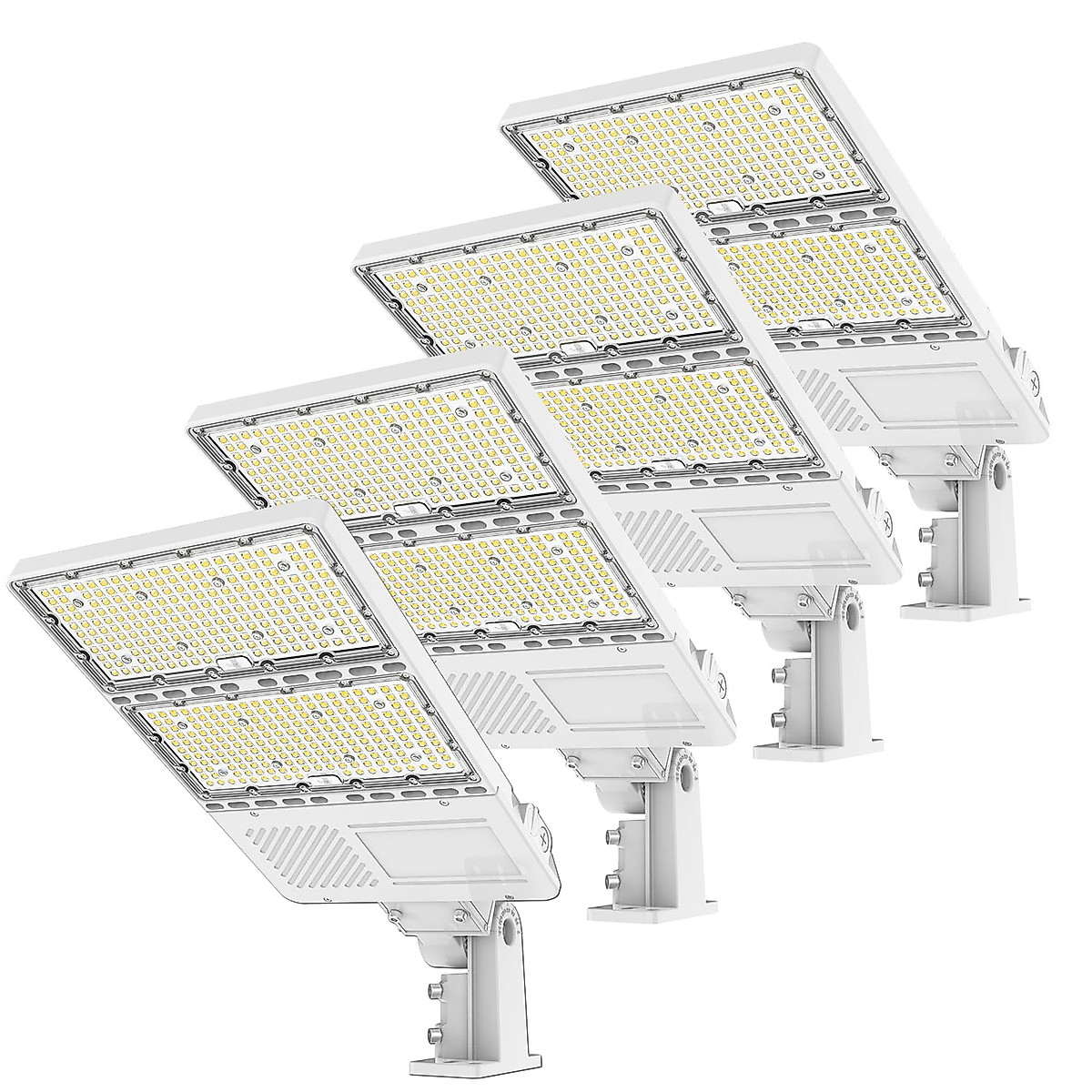 4 PCS 320W LED Parking Lot Lights w/ Photocell, UL DLC Listed LED Shoebox Pole Lights Outdoor Adjustable Slip Fitter & Arm Mount, 5000K IP65 Commercial Street Area Light for Roadway Driveways Stadium