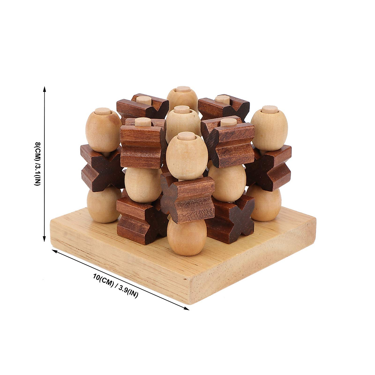 Kisangel 3D Wooden Toe Game Board for Kids Adult Family Tabletop Board Game Family Game Wood Strategy Board Game 1 Set