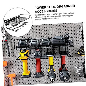 Zerodeko Tool Storage Box Storage Shelf for House Hand Tool Holder Electric Drill Holder Tools Organizer Power Tools Storage Storage Rack Peg Board Organizer for Tool Iron Black