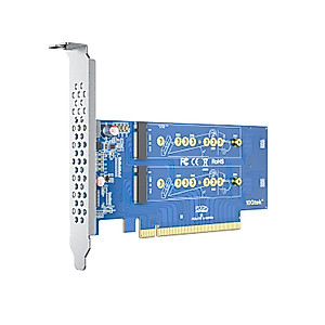 PCIe 3.0 to NVMe (4) M.2 Adapter for M.2 (M Key) SSD, PCIe X16, Requires Motherboard BIOS Support for Bifurcation