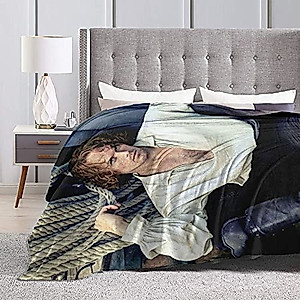 Outlander Jamie Fraser Blanket Throw Blankets Ultra Soft Flannel Lightweight Throws for Couch, Bed, Plush Fuzzy Flannel Microfiber Warm Thermal Blanket All Seasons Use 80"x60"