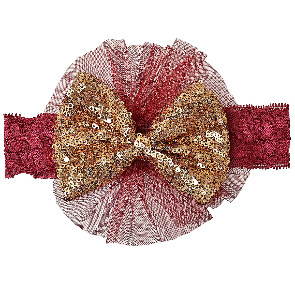 Lilax Baby Girl Newborn Lace Princess Wedding Party Dress Gown 4 Piece Deluxe Set 0-3 Months Red