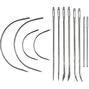 Heavy Duty Hand Sewing Needles Set - 12 Needles for Upholstery, Leather, Carpet Canvas Repair