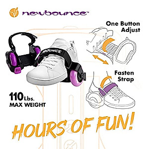 New-Bounce Heel Wheel Skates - Jet Wheelies for Shoes - Adjustable Roller Heel Skates for Kids - One Size Fits Most