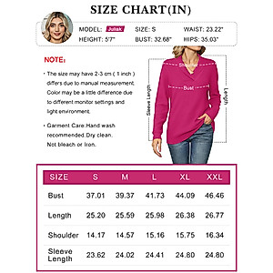 Ivicoer Sweater for Women Collared V Neck Pullover Ladies Knitted Long Sleeve Tops Casual Fall Winter Trendy