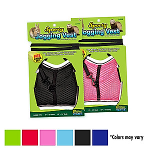 Ware Manufacturing Nylon Walk-N-Vest Pet Harness and Leash for Small Pets, Large - Colors May Vary