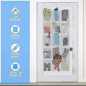 Cruise On Large Mesh Over Door Hanging Organizer 15 Pocket White Cabin Organization Shoe Holder & Cruise Essentials Storage