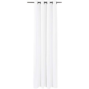 Amazon Basics Room Darkening Blackout Window Curtains with Grommets - 52 x 84-Inch, White, 2 Panels