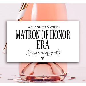 Bridesmaid Era Mini Champagne Labels - Set of 8
