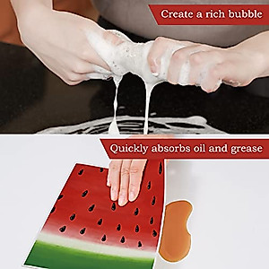 AnyDesign Watermelon Swedish Kitchen Dishcloth Summer Absorbent Cotton Dish Towel Melon Fruit Dish Cloth for Housewarming Cleaning Wipes, 6Pcs, 7 x 8 Inch