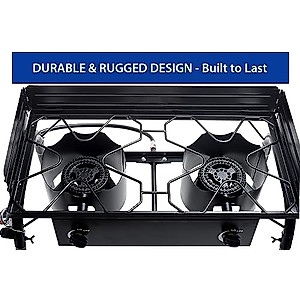 Flame King 200,000 BTU Propane Burner Gas Stove Heavy Duty Turkey Fryer/Camp Cooker, Portable with Stand Great for Outdoor Cooking, Home Brewing & Canning