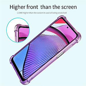 KOARWVC Case for Motorola ThinkPhone Case, Moto ThinkPhone 5G Case, Crystal Clear Case Gradient Slim Anti Scratch TPU Shockproof Protective Phone Cases Cover for Motorola ThinkPhone (Pink/Purple)