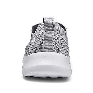 Zuwoigo Women's Slip On Sneakers Casual Lightweight Breathable Walking Shoes 10.5 B(M) US Light Gray