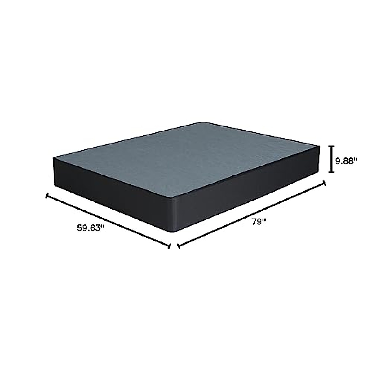 Signature Design by Ashley 10" Mattress Box Spring with Metal Foundation, Queen, Black