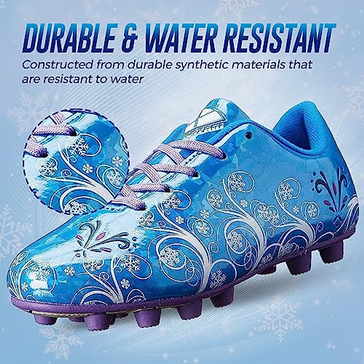 Vizari Frost Outdoor Firm Ground Kids Soccer Cleats | Athletic Football shoes for Boys and Girls | Stylish Outdoor Soccer Shoes Blue/Purple