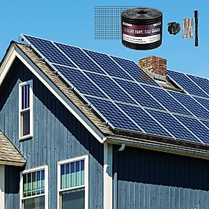ZeroPone 6inch x 50ft Solar Panel Bird Guard,Critter Guard for Solar Panels w/ 50pcs Stainless Steel Fasteners,Removable PVC Coated Guard Wire for Squirrel,Bird,Critters Proofing