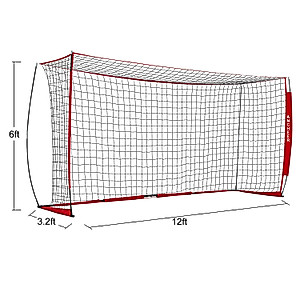 Portable Soccer Goal Net for Teens/Adults - Quick Set-Up Soccer Net for Backyard（12 x 6 ft）