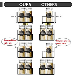 SMRCAD Magnetic Spice Rack Organizer for Fridge Seasoning Organizer for Kitchen storage with Screw or Adhesive Hanging,Magnetic Shelf with Hook for Refrigerator and Oven (Black, 6pack)