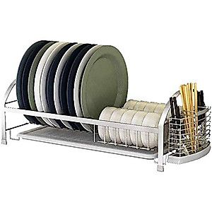 SDGH Stainless Steel Dish Rack - Kitchen Countertop Storage Dishes Drain Rack 55x26.5x19.7cm(LxWxH)