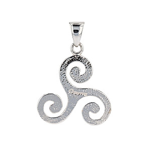 Jewelry Trends Celtic Triskele with Gold-Plated Trinity Knot Sterling Silver Pendant