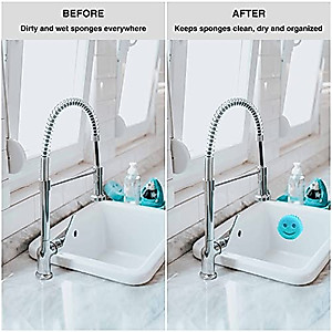 Omoojee Sponge Holder, Suction Sponge Organizer for Kitchen and Bathroom, 1 Pack, Sponges Not Included