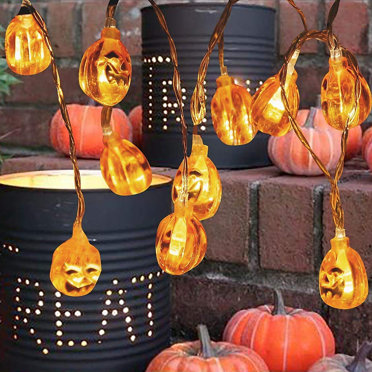CCOOfhhc Halloween String Lights, 20/40 LED Pumpkin Halloween Lights Indoor Outdoor Party and Christmas Decoration Warm White